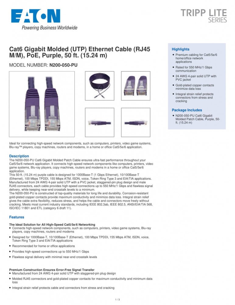 N200-050-PU technical document page 1