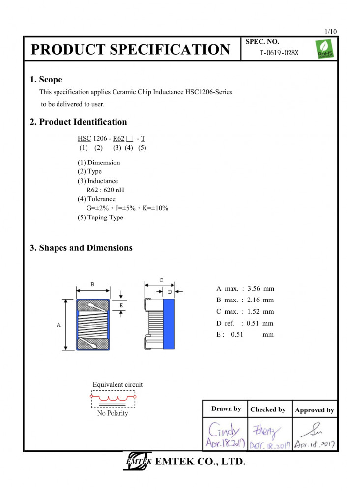 HSC1206 specification page 2
