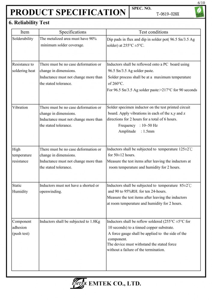 HSC1206 specification page 7
