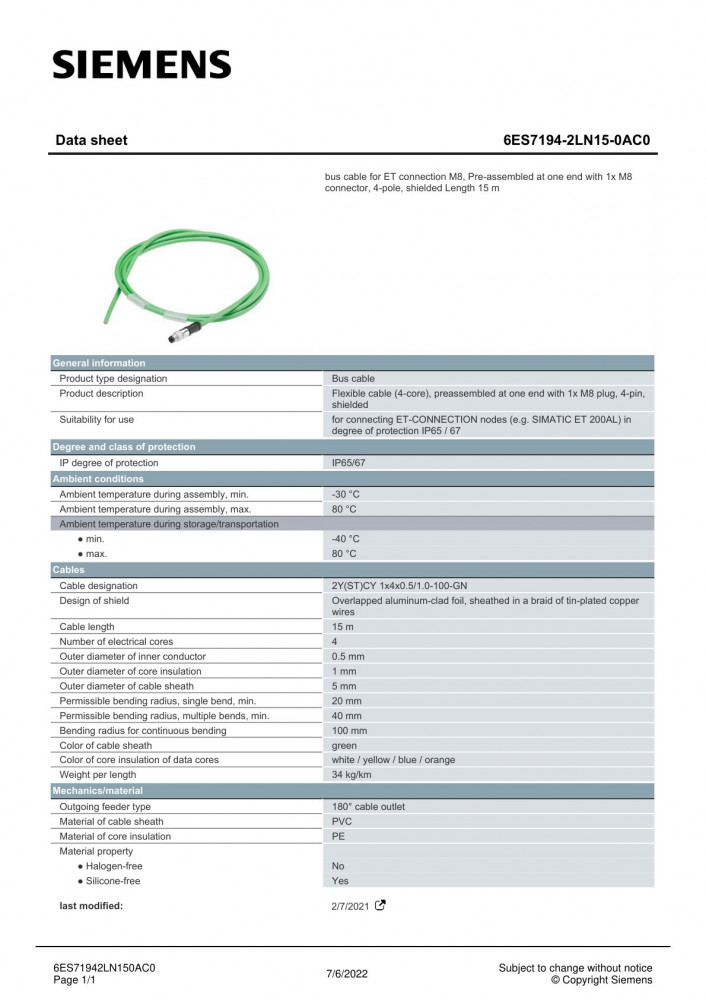 6ES71942LN150AC0 technical document preview