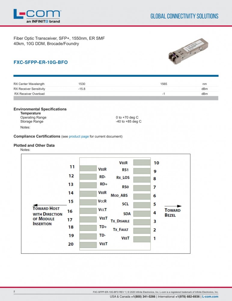 FXC-SFPP-ER-10G-BFO datasheet page 2