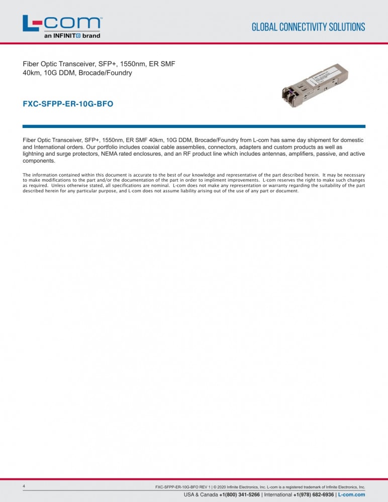 FXC-SFPP-ER-10G-BFO datasheet page 4