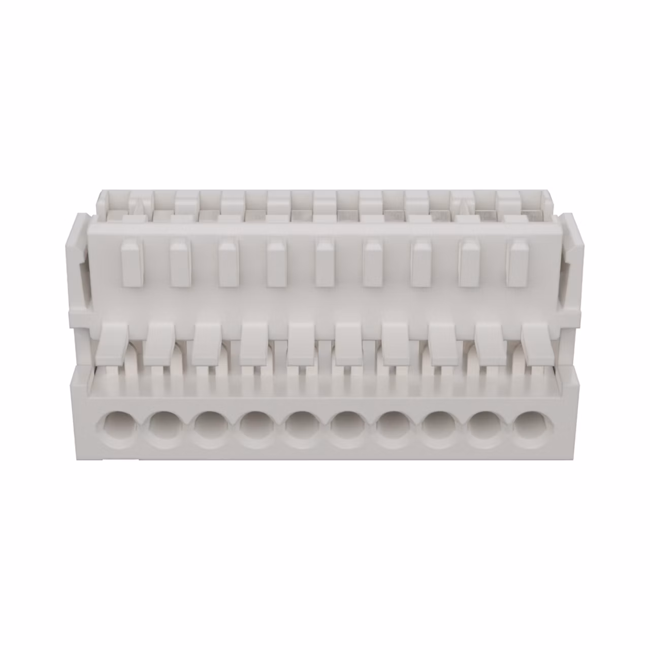 Appli-Mate RAST 2.5 IDT Housing, 2.50mm Pitch, with Side Latches, Female, 10 Circuits, Position Keys A & K Removed, Polarizing Ribs Between 1/2 and 8/9 for sale