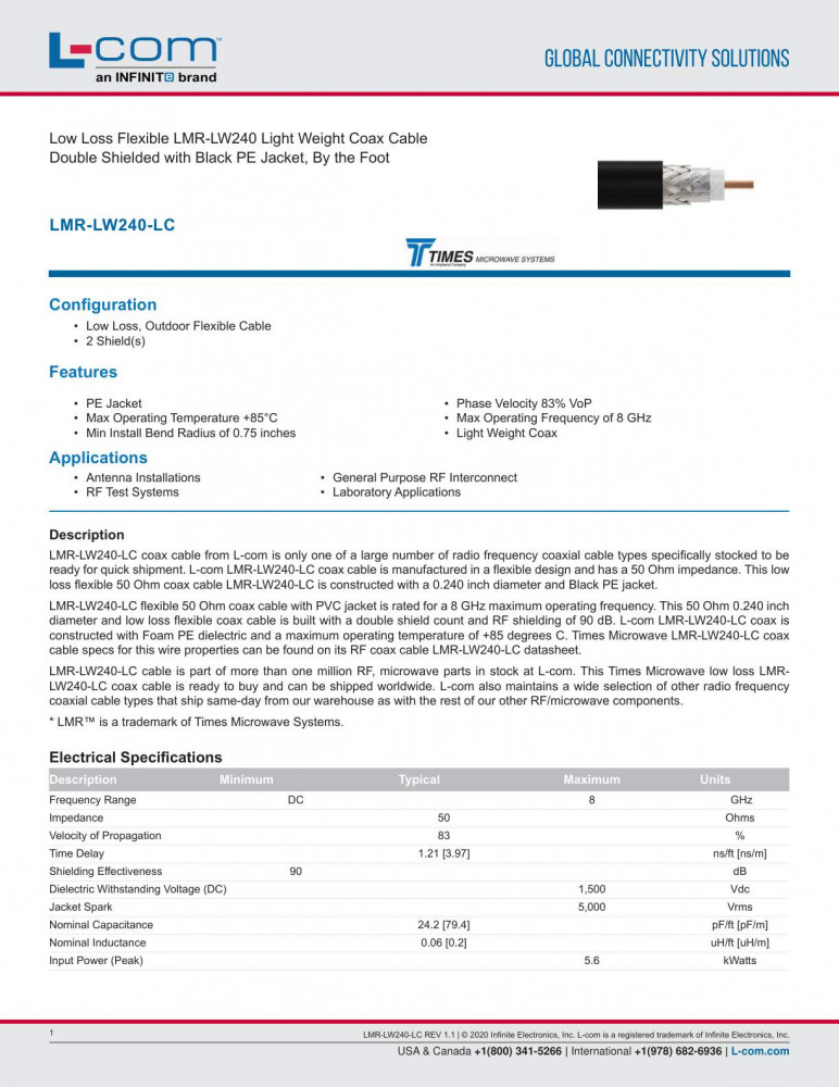 LMR-LW240-LC technical document page 1