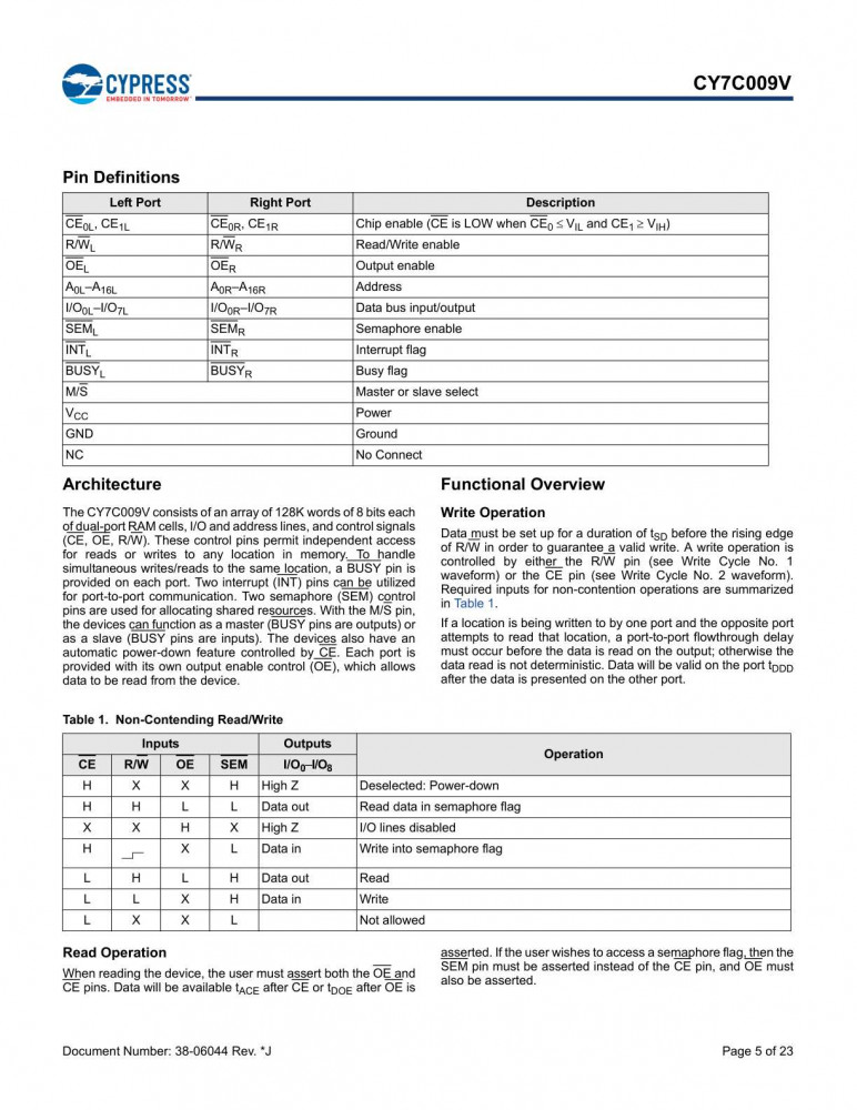 CY7C009V datasheet page 5