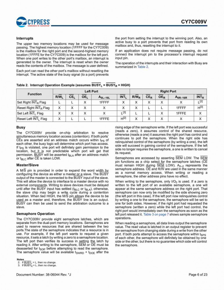 CY7C009V datasheet page 6
