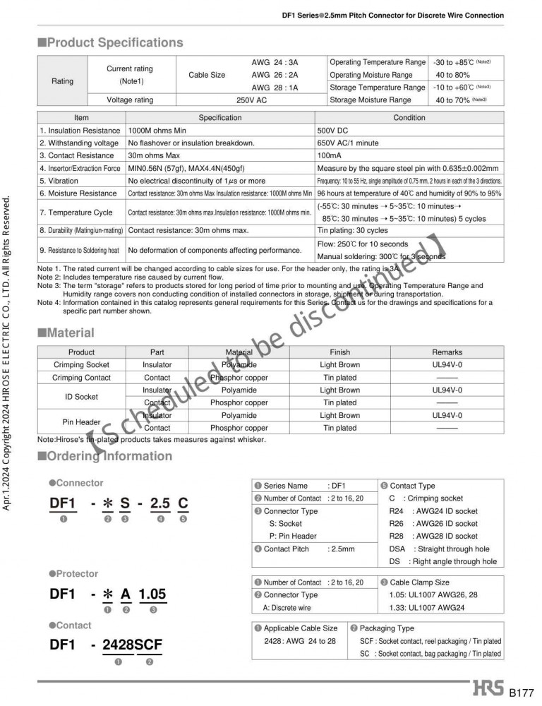 HRS DF1 Series datasheet page 2