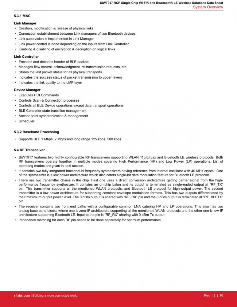 SiWT917 datasheet page 10