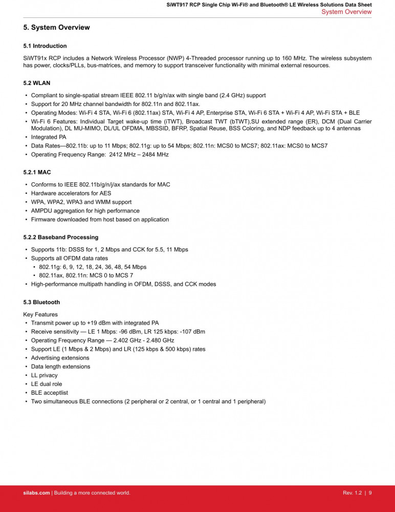 SiWT917 datasheet page 9