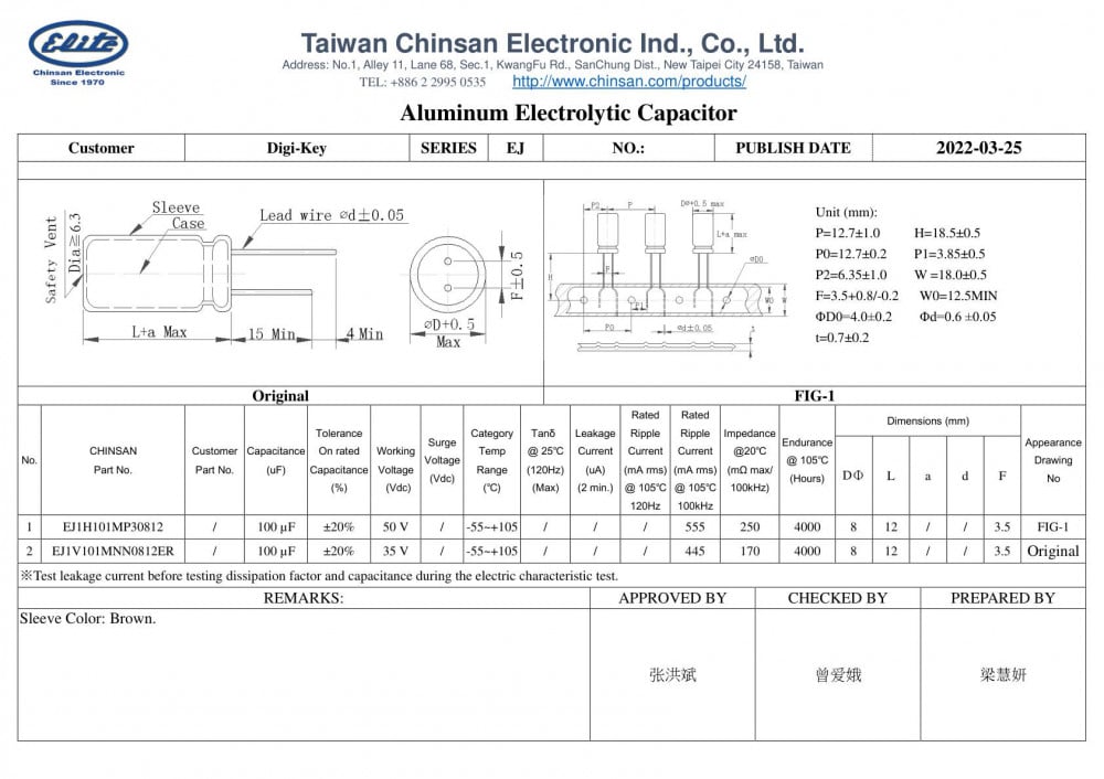 Chinsan EJ datasheet page 4