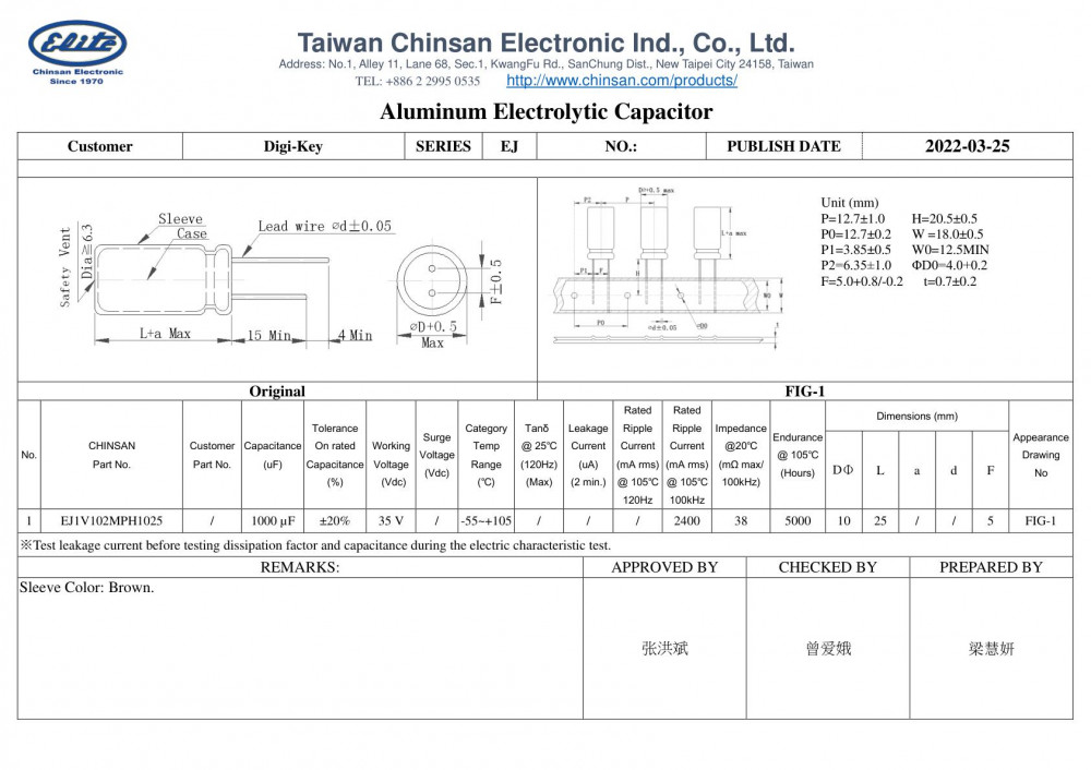 Chinsan EJ datasheet page 7