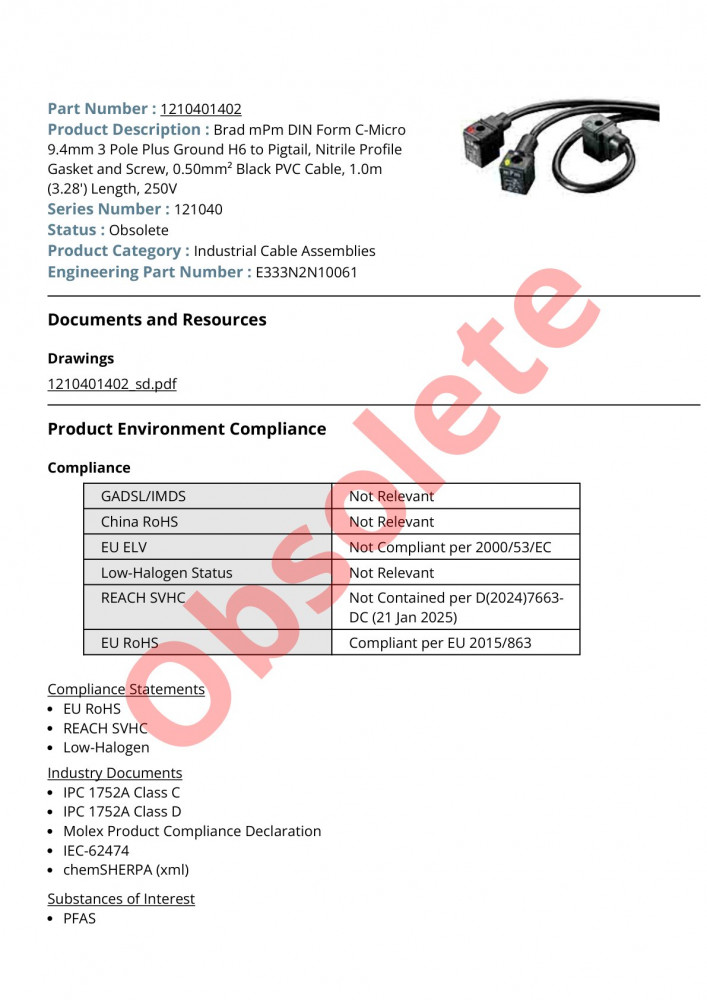Product drawing page 1