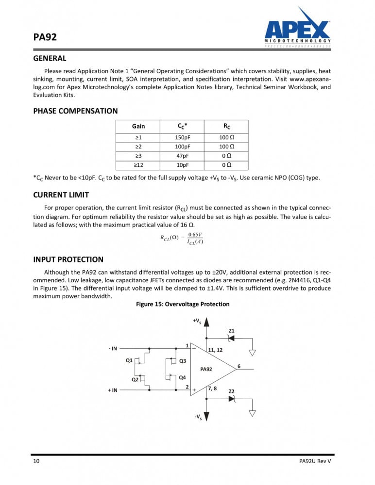 PA92 datasheet page 10