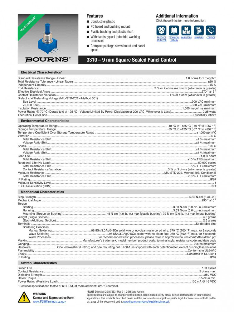 3310 series datasheet page 1