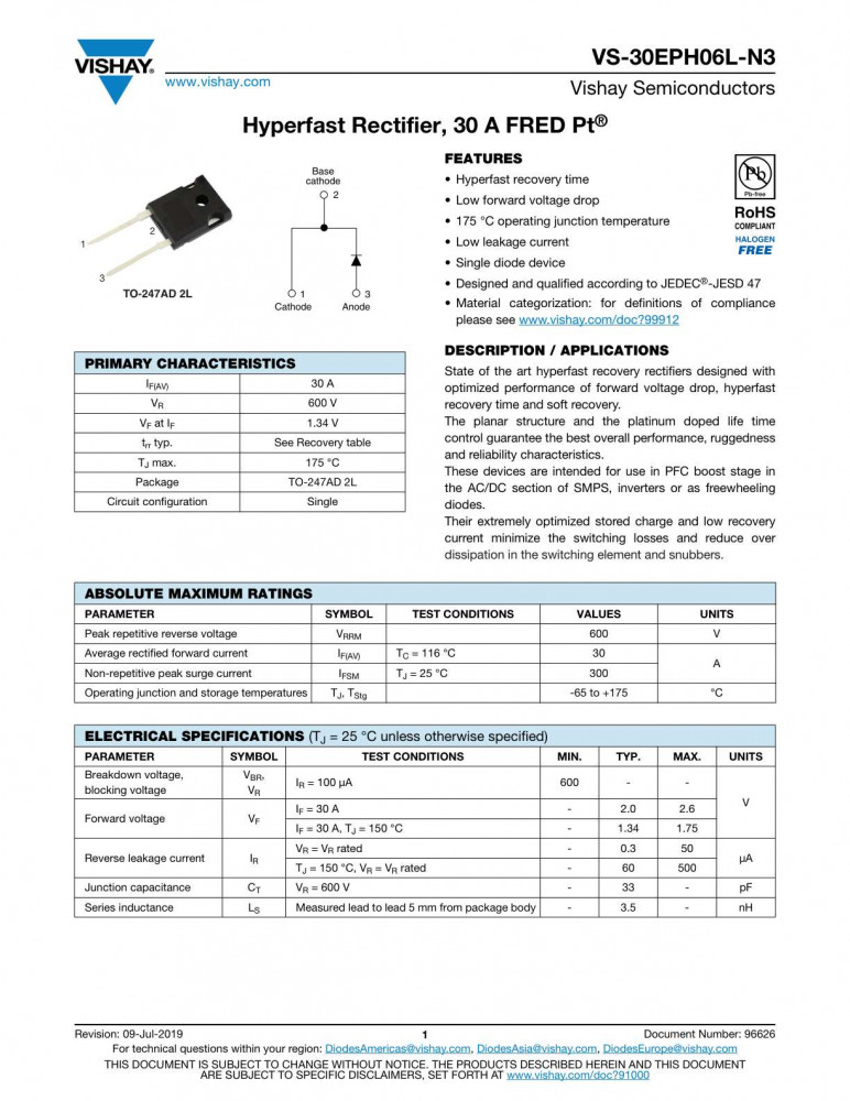 VS-30EPH06L-N3 datasheet page 1
