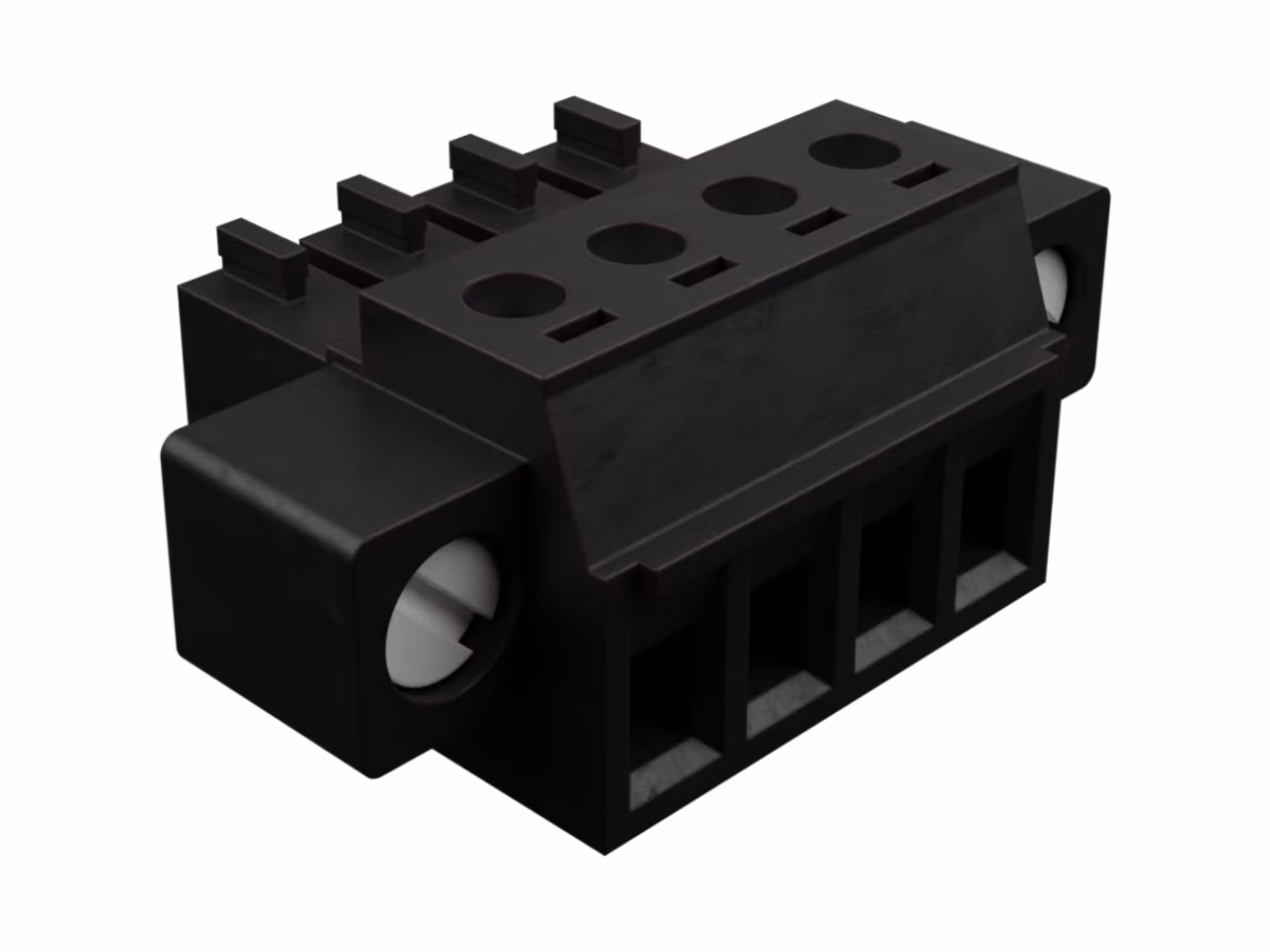 3.81mm Pitch Eurostyle Horizontal Plug, with Retention Screws and Standard Imprinting, Gold (Au) Plated, Black, 4 Circuits for sale