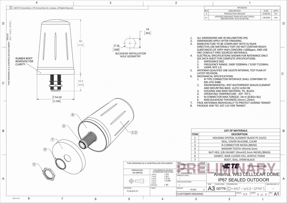 ANT-W63-SPNF1 product drawing page