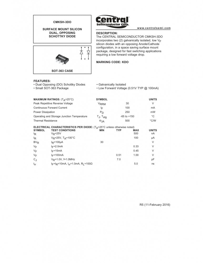 CMKSH-3DO TR PBFREE datasheet page 1