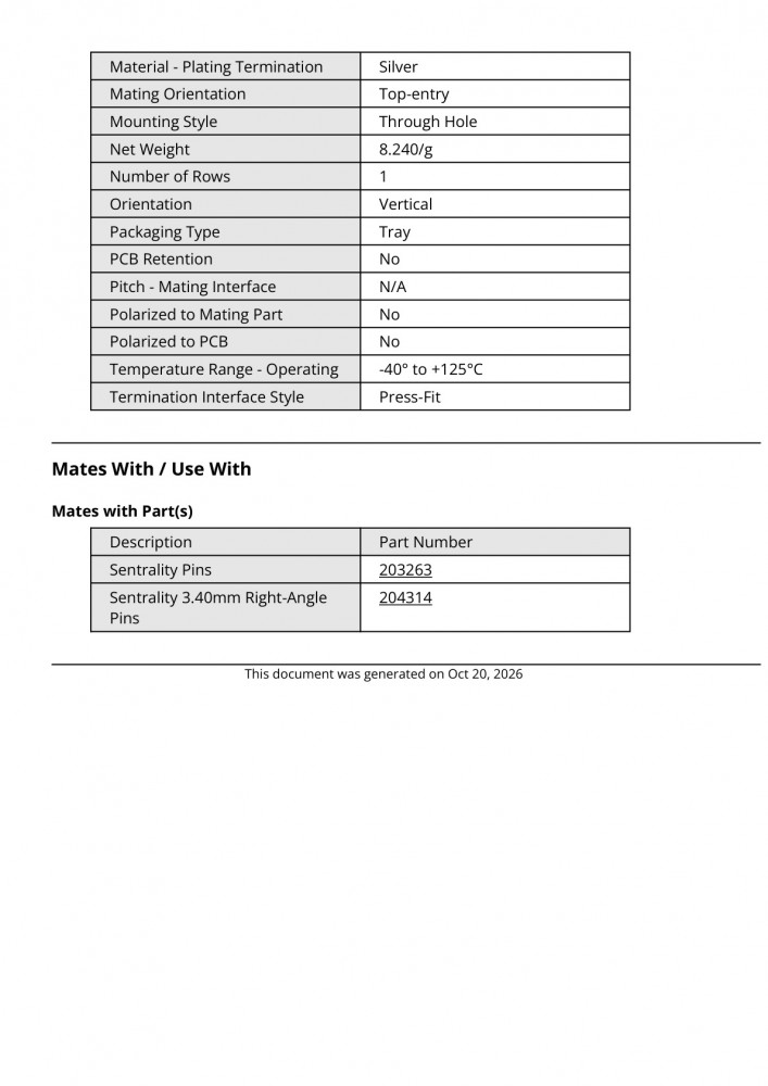 Technical document image 3 for MOLEX 2043160001
