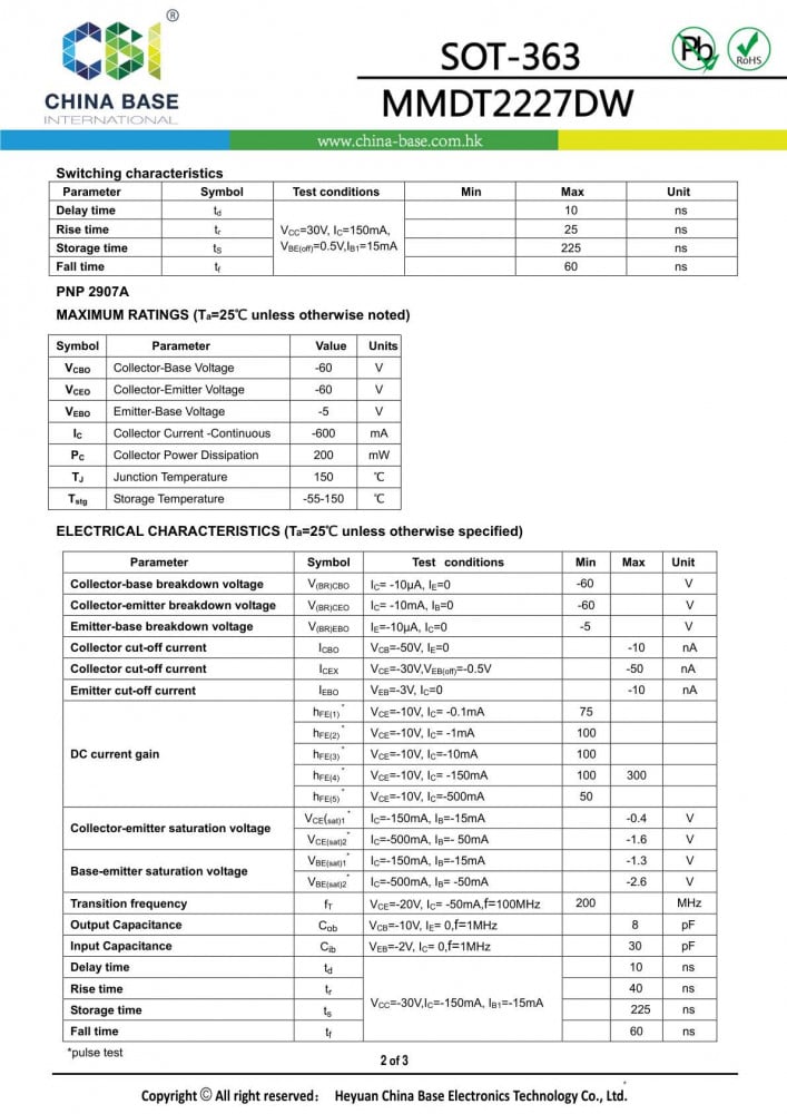 MMDT2227DW datasheet page 2