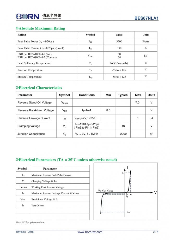 BES07NLA1 datasheet page 2