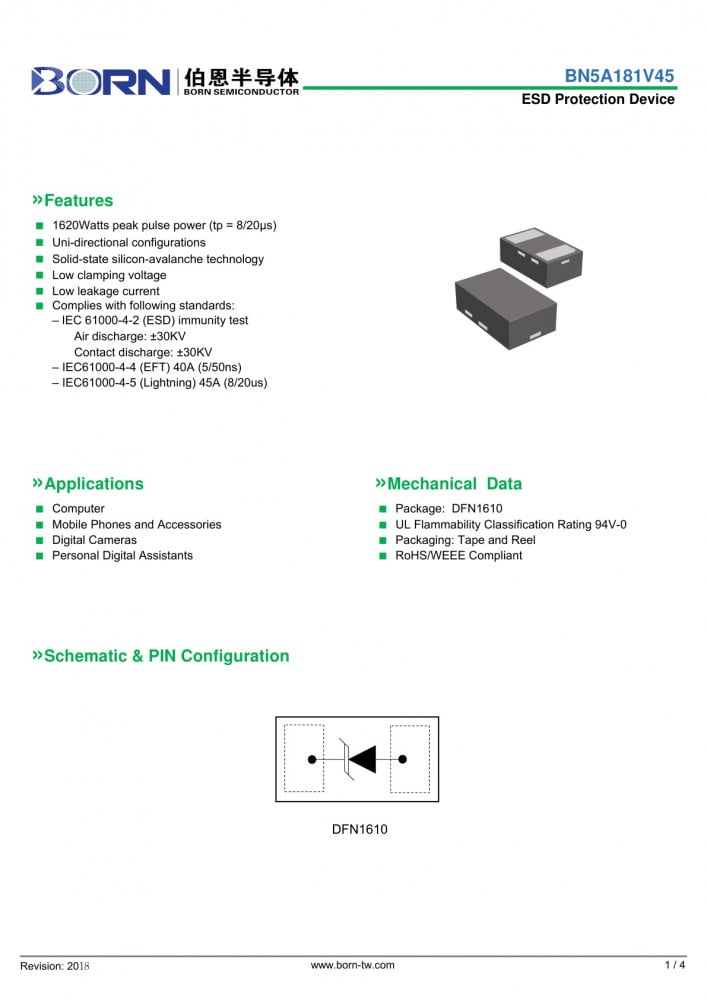 BN5A181V45 datasheet page 1