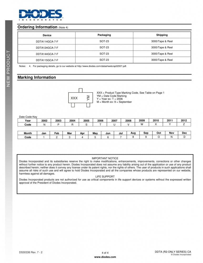 DDTA115GCA-7-F datasheet page 4