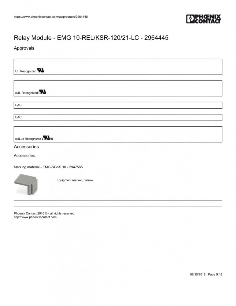 Phoenix Contact 2964445 technical document page 5