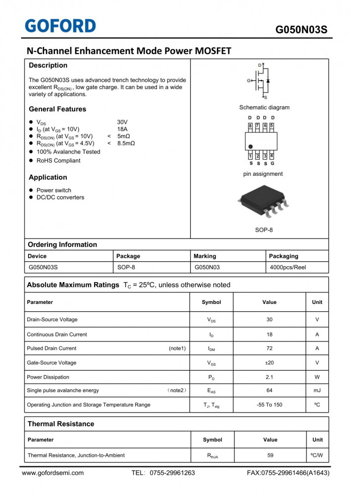 G050N03S datasheet page 1