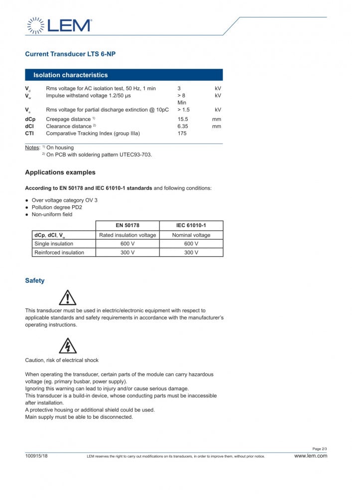 LEM LTS6-NP datasheet page 2