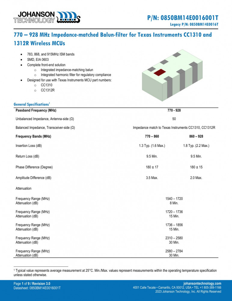 0850BM14E0016T technical document page 1