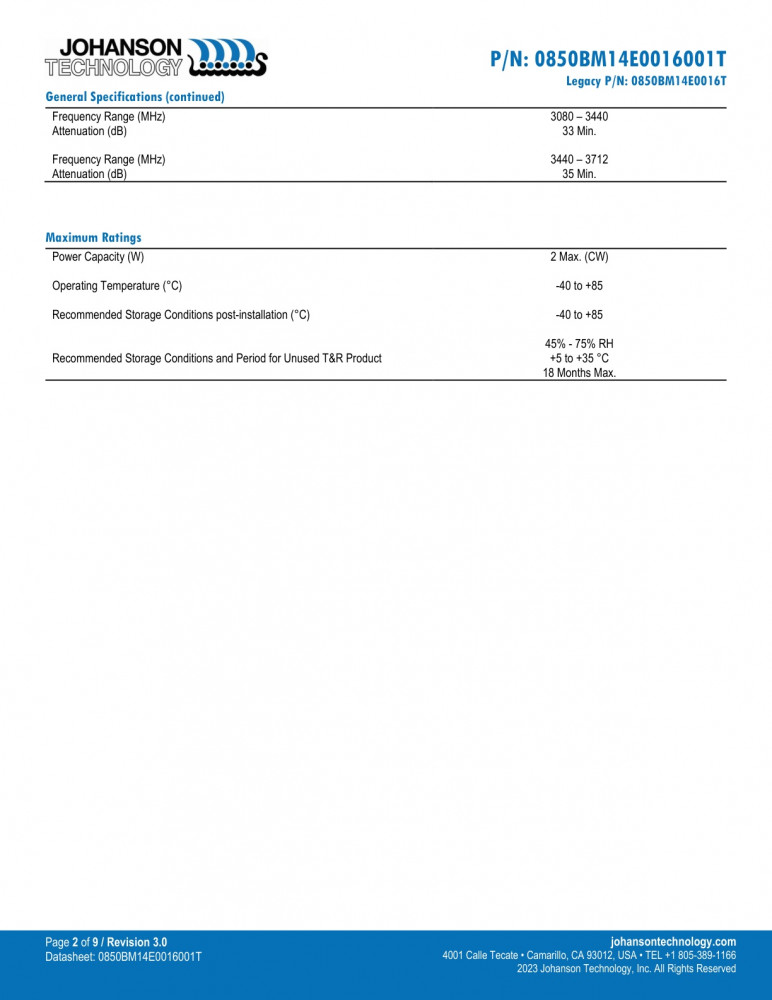 0850BM14E0016T technical document page 2
