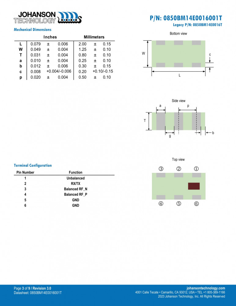 0850BM14E0016T technical document page 3