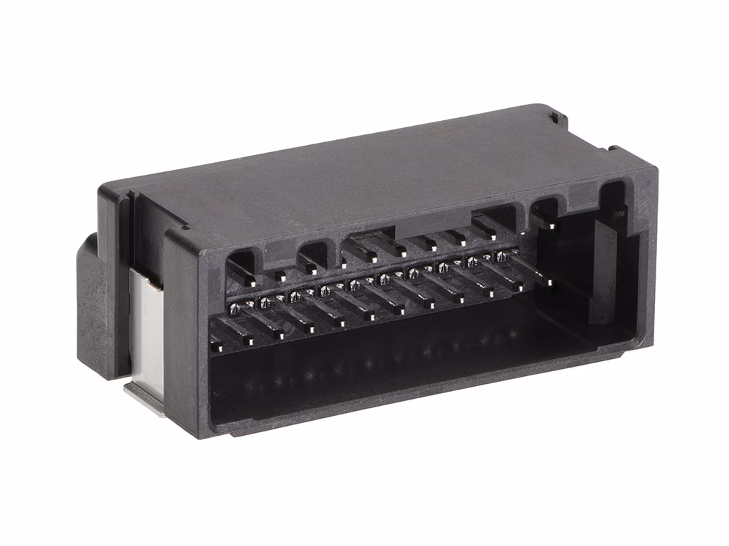 ConnTAK50 Header, Dual Row, Vertical, Surface Mount, 10 Circuits / 8 Circuits Usable, Key A, Black