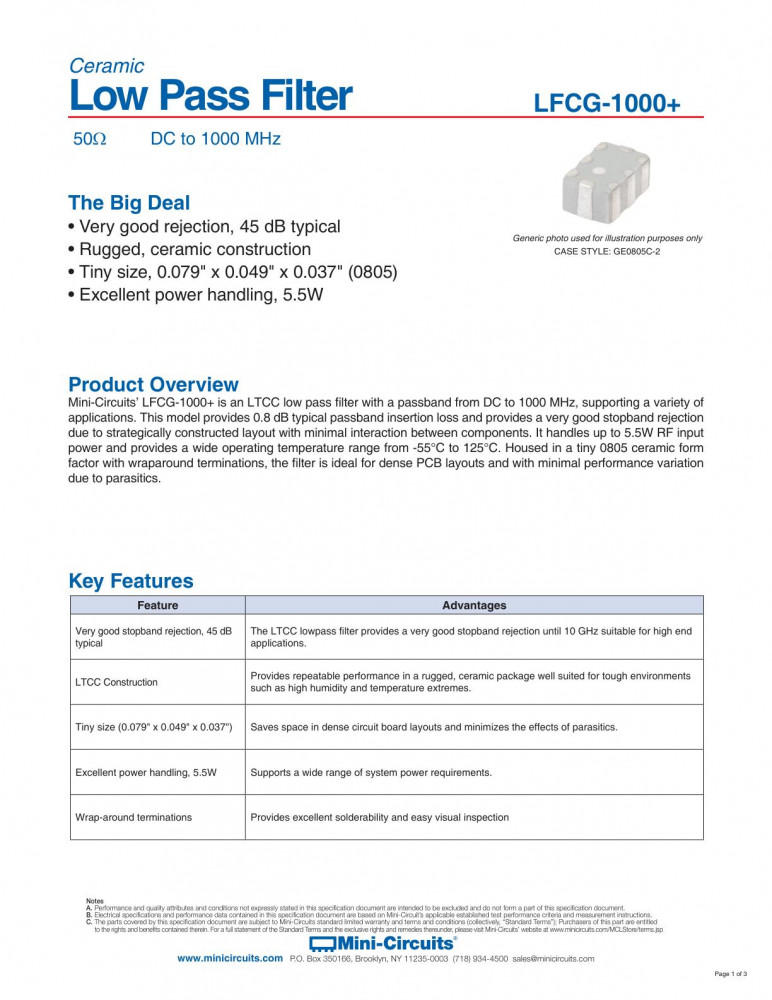LFCG-1000+ technical document page 1