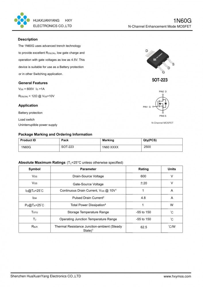 1N60G datasheet page 1