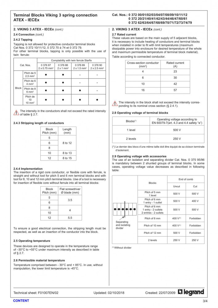 Legrand Viking 3 ATEX IECEx document page 3