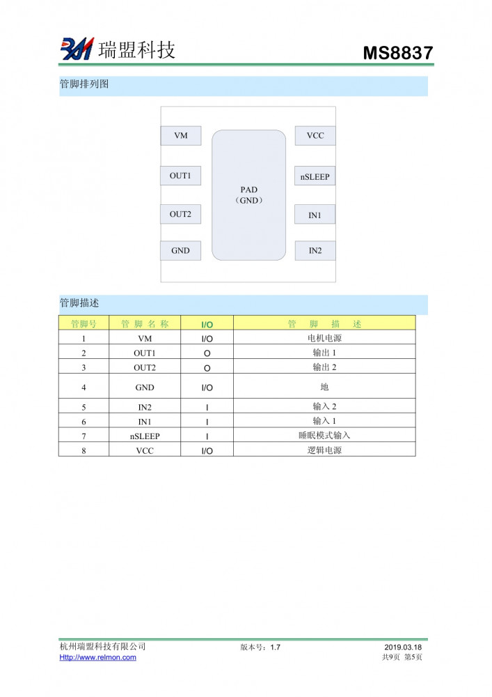 MS8837 datasheet page 5