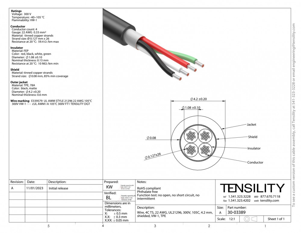 30-03389 cable technical drawing preview