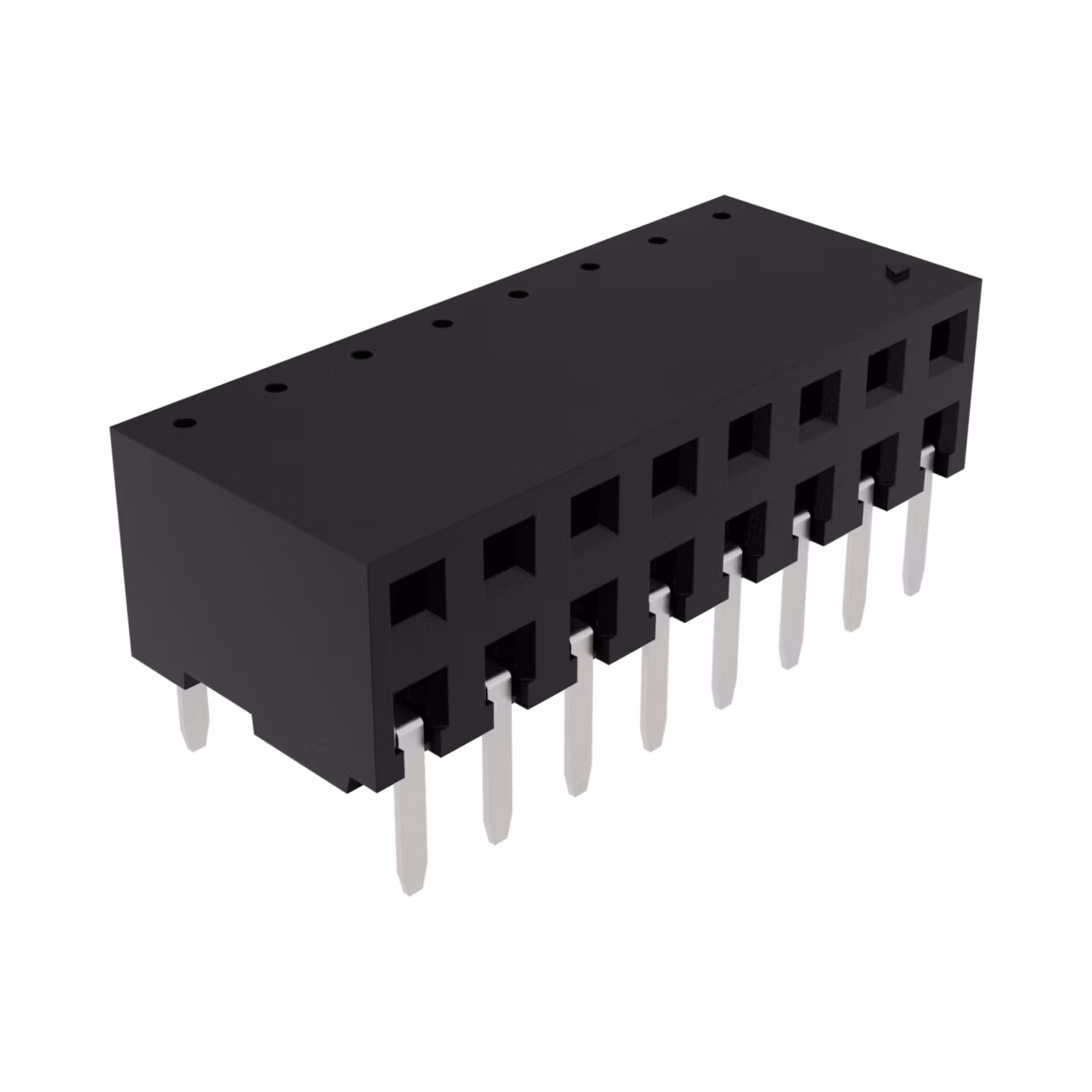 C-Grid III PCB Receptacle, 2.54mm Pitch, Dual Row, Vertical, 16 Circuits, 0.12µm Gold (Au) Flash Plating, Straight PCB Pins
