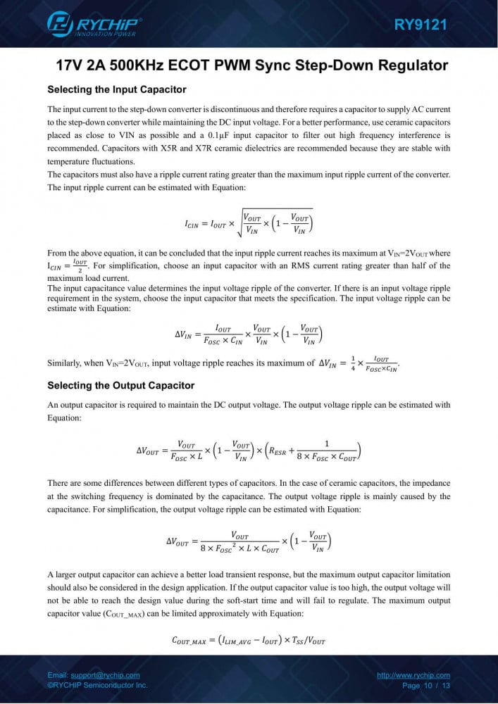 RY9121 datasheet page 10