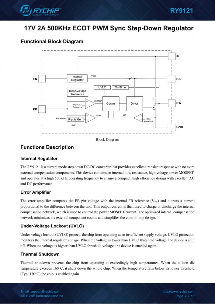 RY9121 datasheet page 7