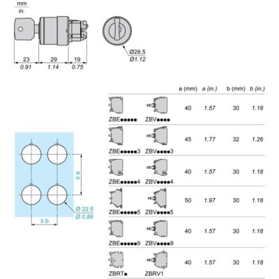 Schneider ZB4BG310 Configurable Switch Body for sale