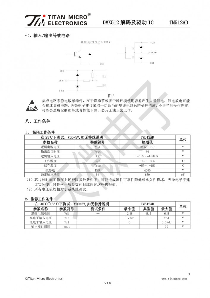 TM512AD datasheet page 3