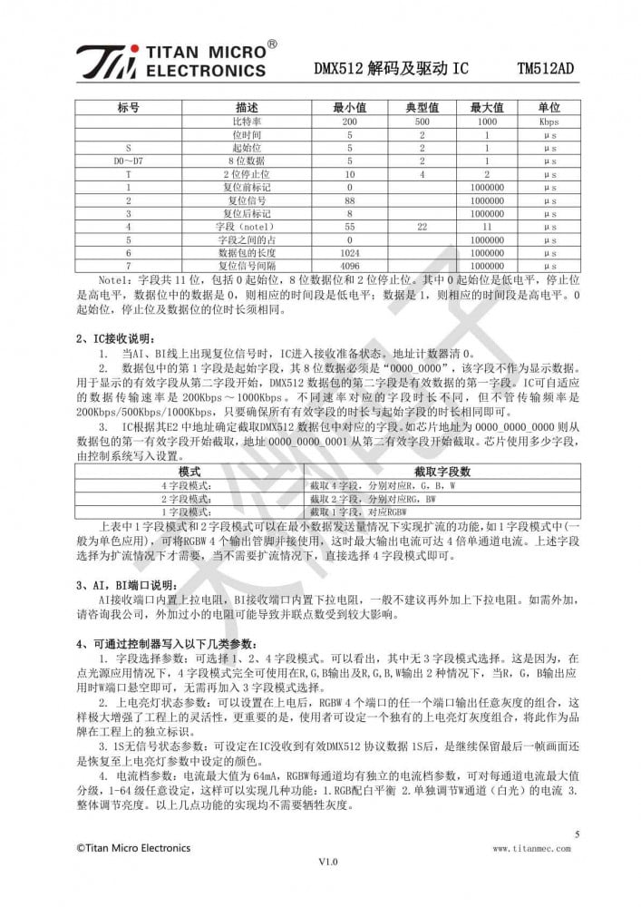 TM512AD datasheet page 5