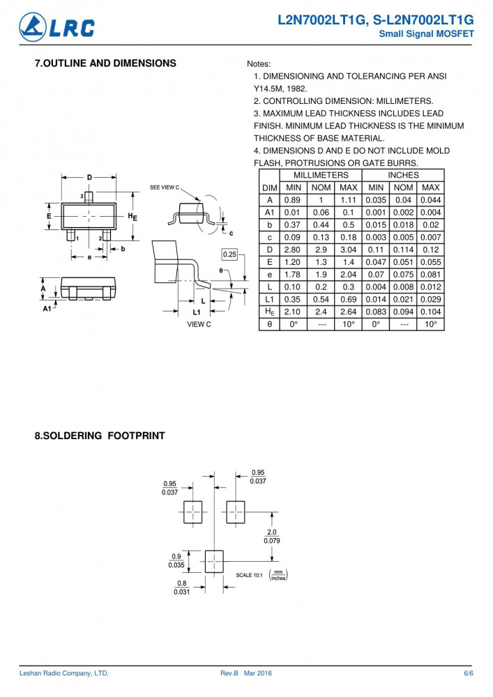 L2N7002LT1G datasheet page 6 preview