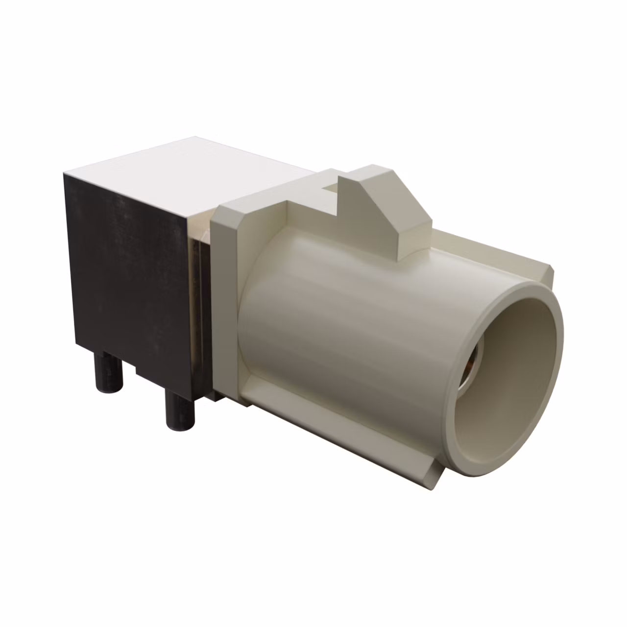 FAKRA Jack, Right-Angle, PCB Receptacle, Through Hole, Die Cast Body, Tin (Sn) Plated, Keying Code I, Beige, 50 Ohms for sale