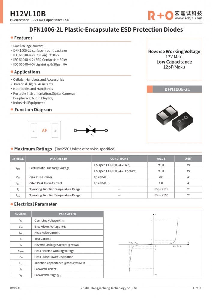 H12VL10B datasheet page 1