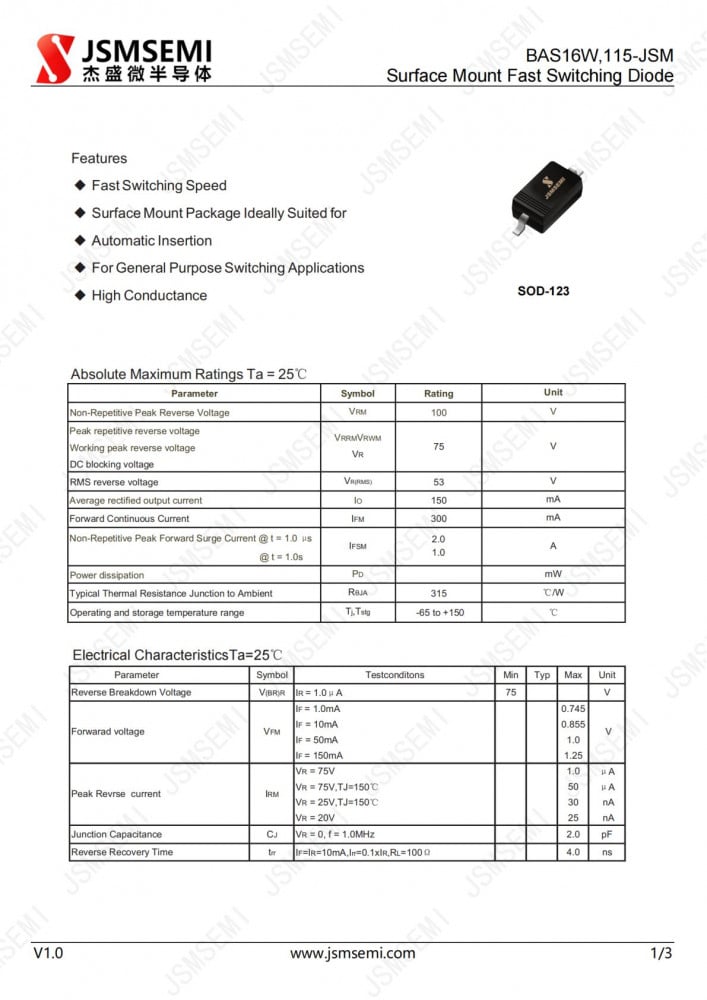 BAS16W,115-JSM datasheet page 1
