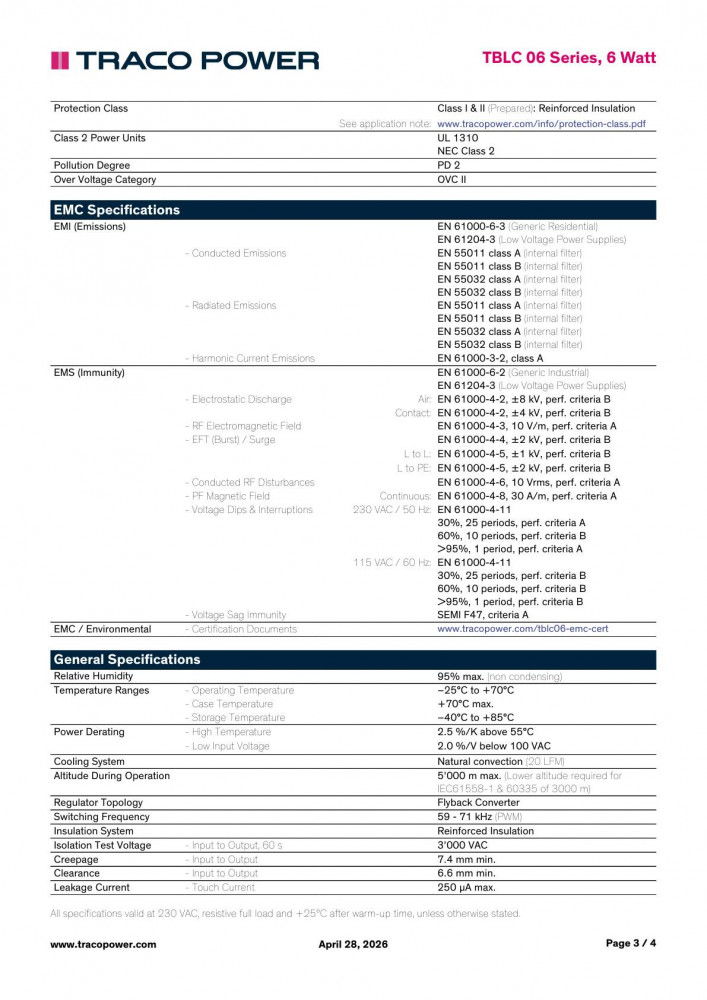 TBLC 06 Series datasheet page 3
